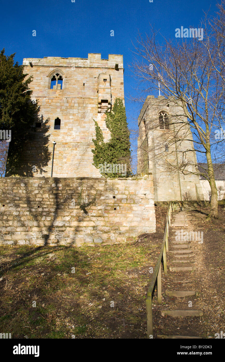 Marmion Tower and St Nicholas Church West Tanfield North Yorkshire ...
