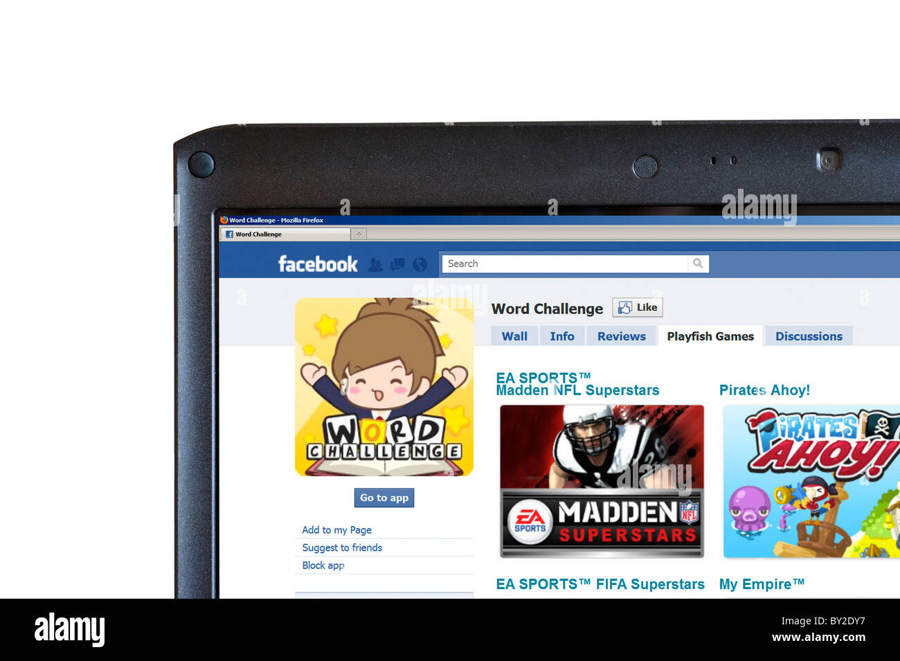 Games page on the Facebook social networking site Stock Photo - Alamy