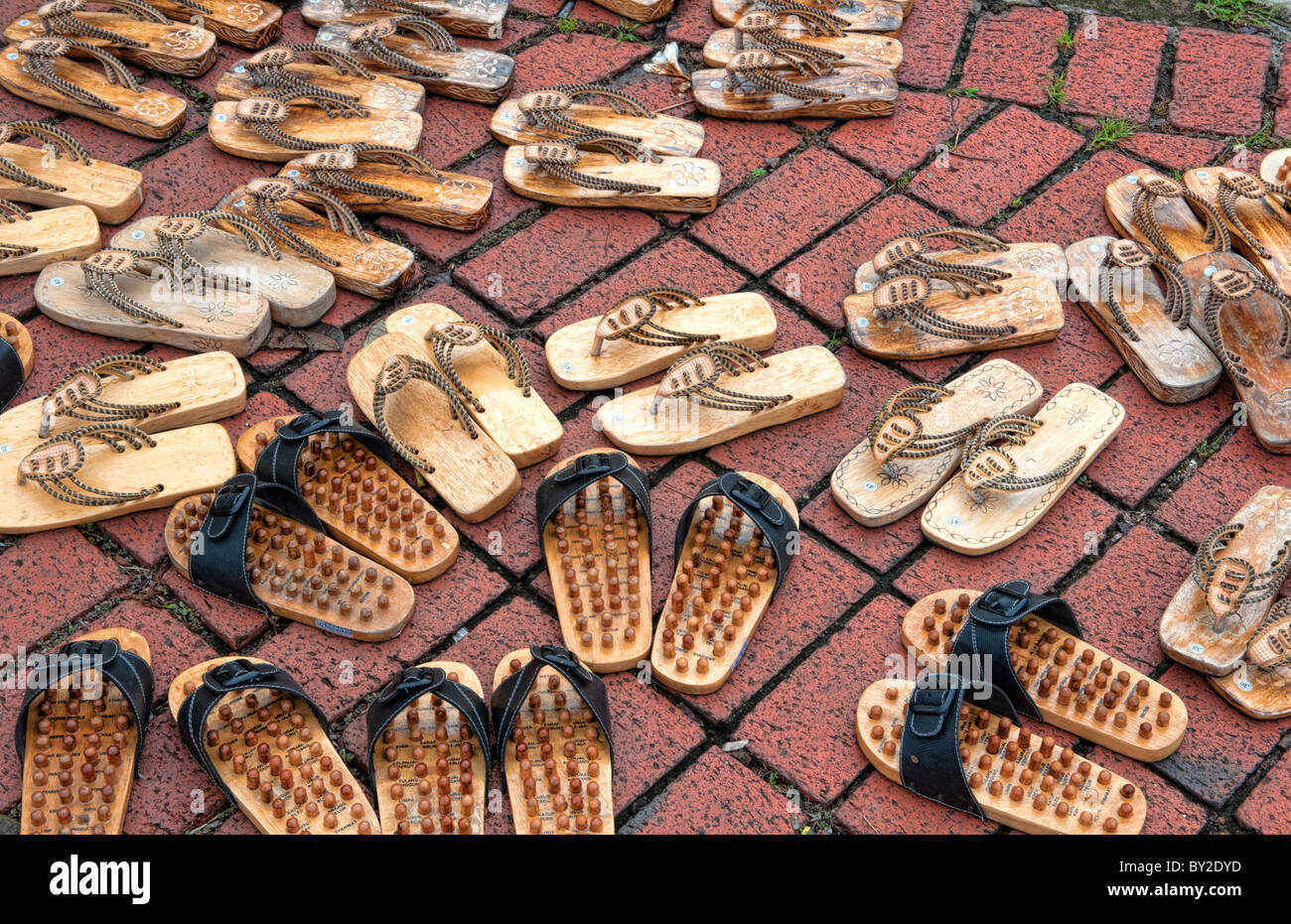 Melaka Malaysia Heritage City graphic pattern of shoes on floor Stock ...