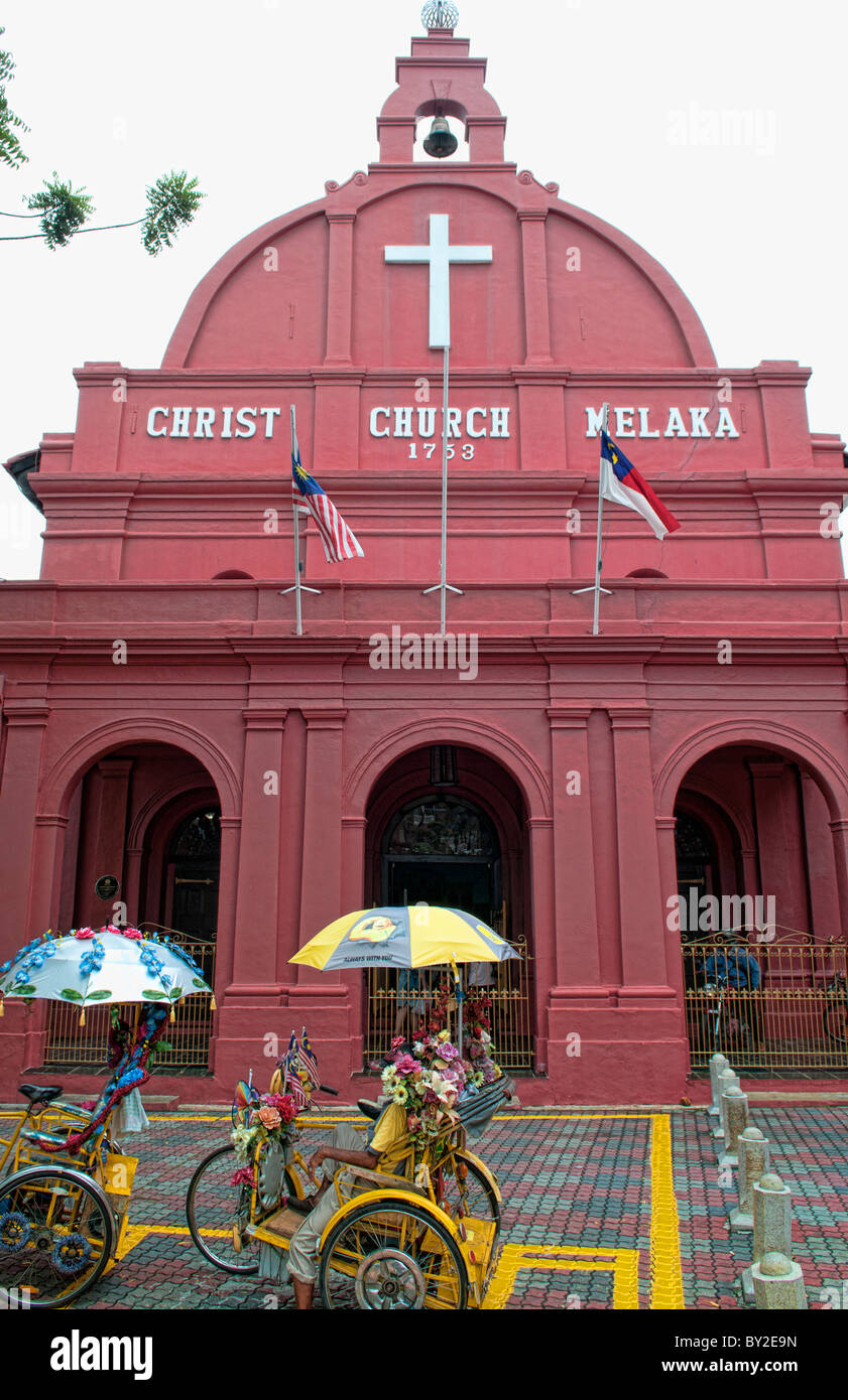 Melaka Malaysia Hertiage City Christ Church 1753 Main Square downtown ...