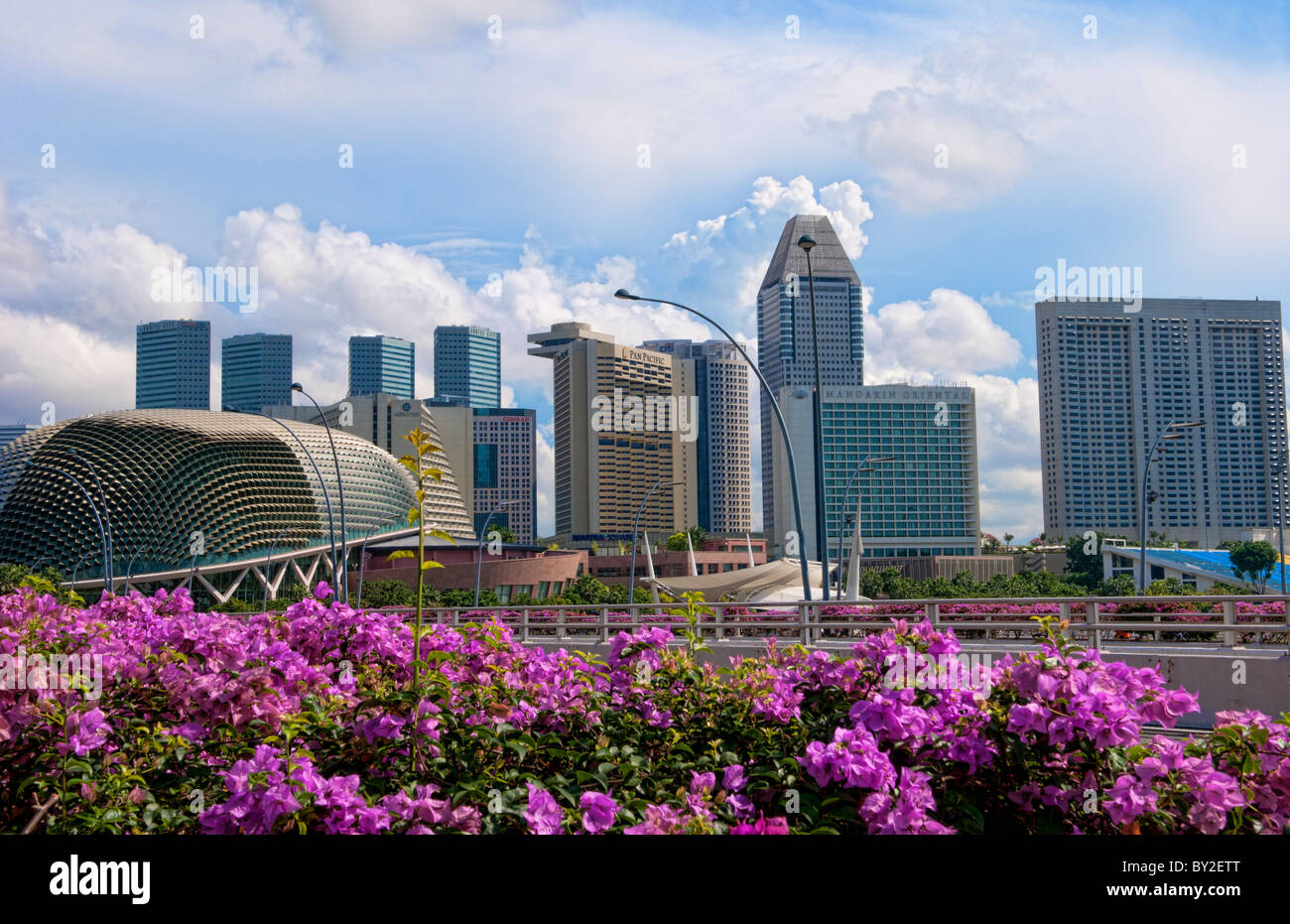 Singapore downtown business and skyline of city in Fullerton Area of ...