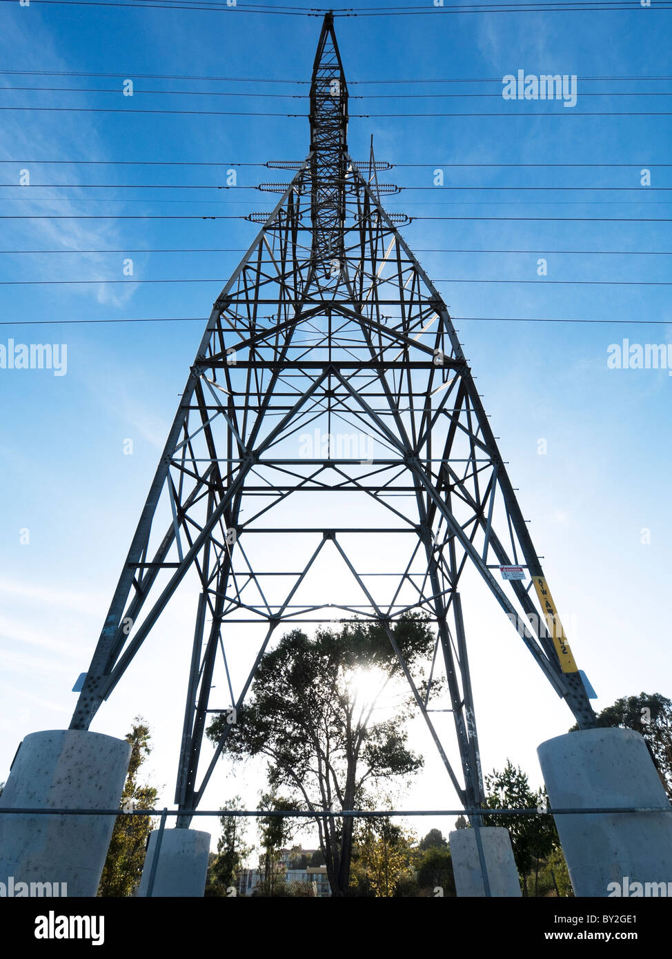 Electrical wires tower Stock Photo - Alamy