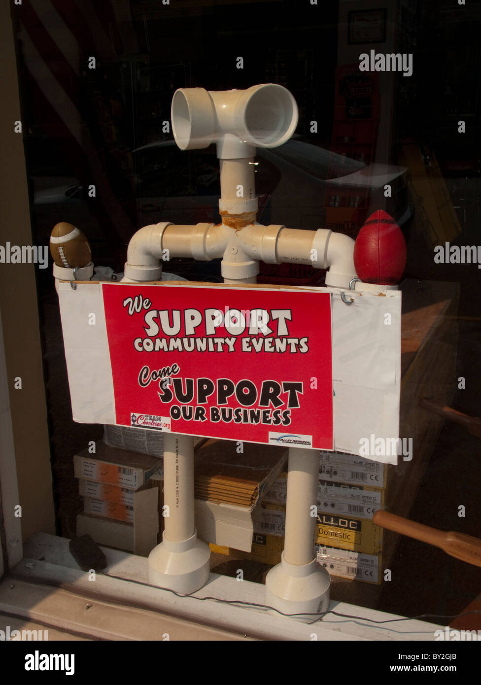 Plumbing pipe person sculpture Stock Photo - Alamy