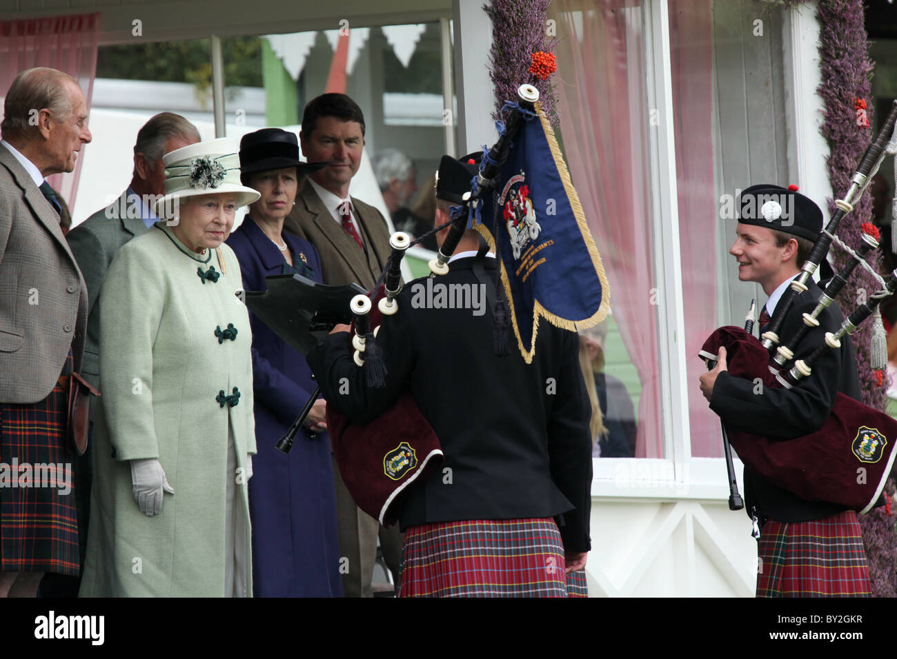 Village of Braemar, Scotland. Royal Family in attendance at the Royal ...