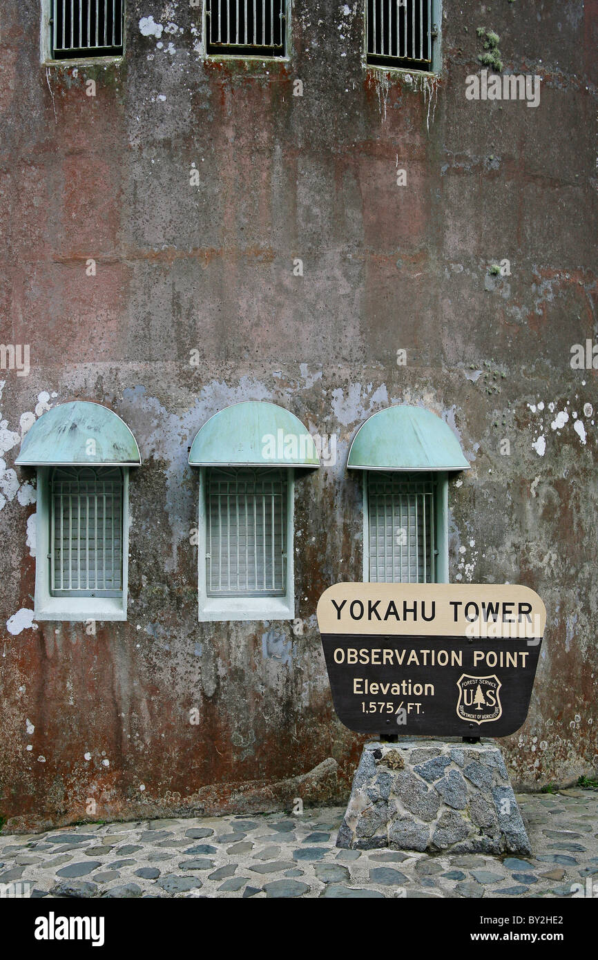 Yokahu Tower sign in n El Yunque National Forest in Puerto Rico Stock ...