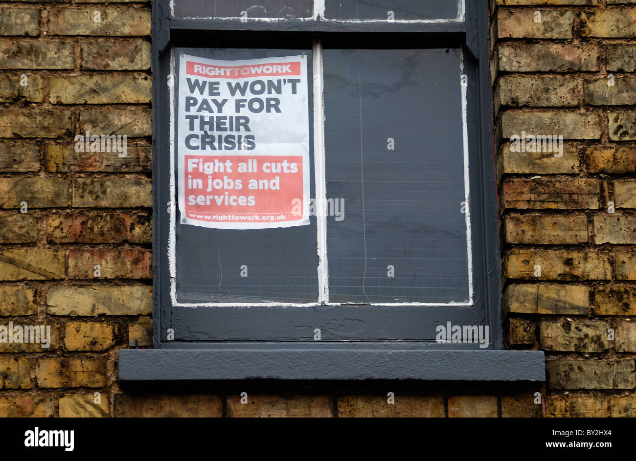 Sign in the window of student accommodation at Oxford, 14-01-2011 ...