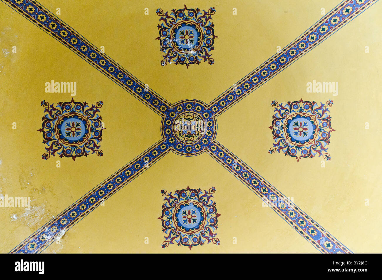 ISTANBUL, Turkey / Türkiye — A geometric pattern at the center of one ...