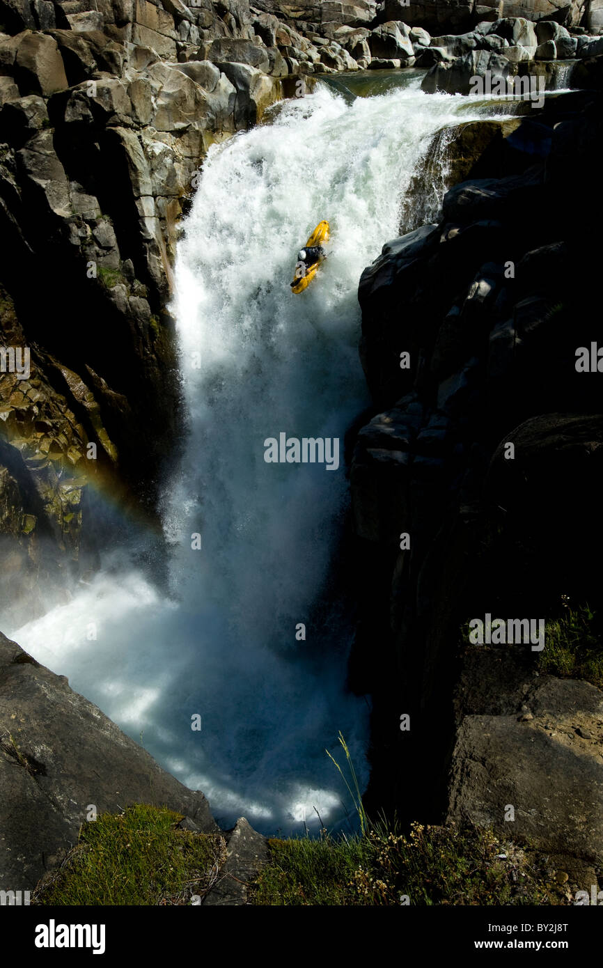Kayaker and rainbow waterfall hi-res stock photography and images - Alamy