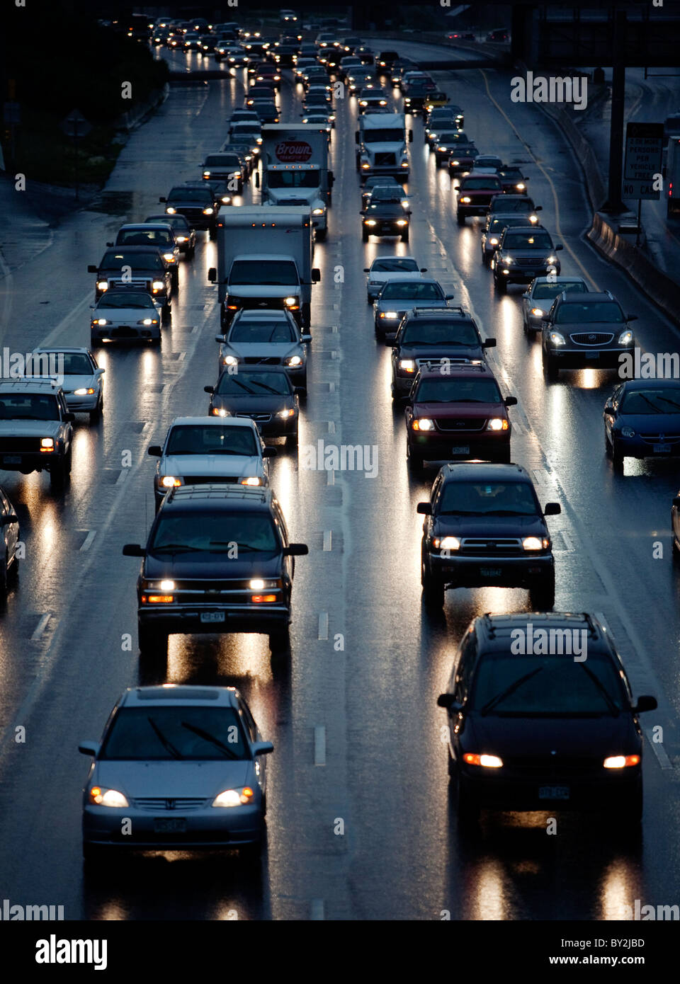 Rush hour traffic in downtown Denver, Colorado Stock Photo - Alamy