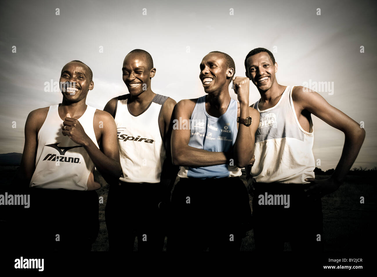 Portrait of Kenyan marathon runners Stock Photo - Alamy