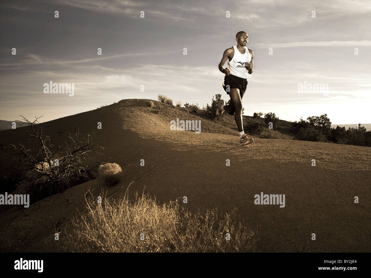 Kenyan marathon runner Stock Photo - Alamy