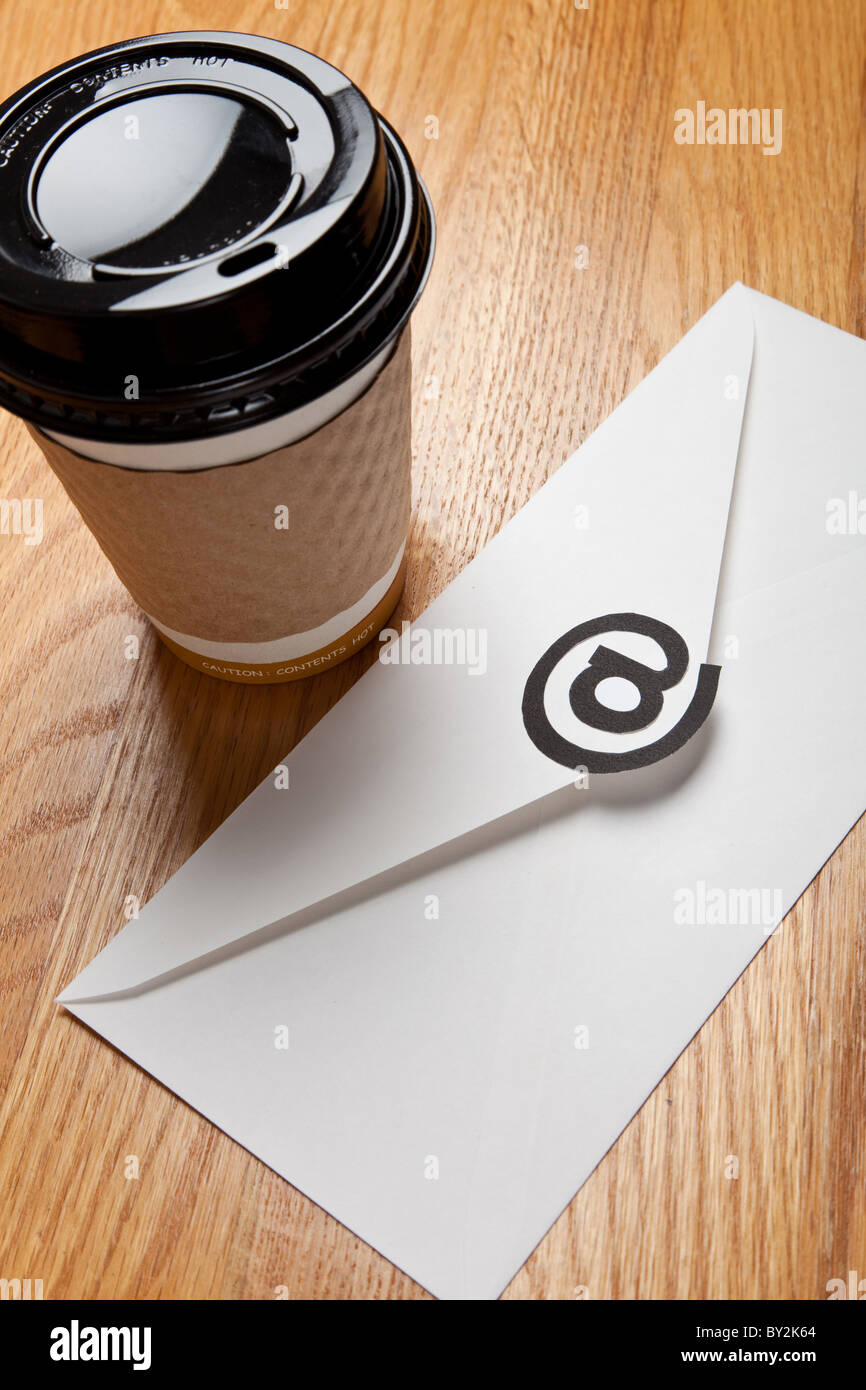 Coffee cup envelope symbol hi-res stock photography and images - Alamy