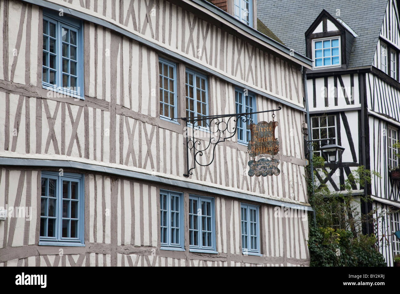 Traditional Facades of Buildings in Rouen, Normandy, France Stock Photo ...