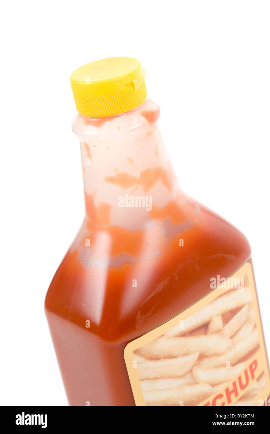 Ketchup bottle with white background Stock Photo - Alamy