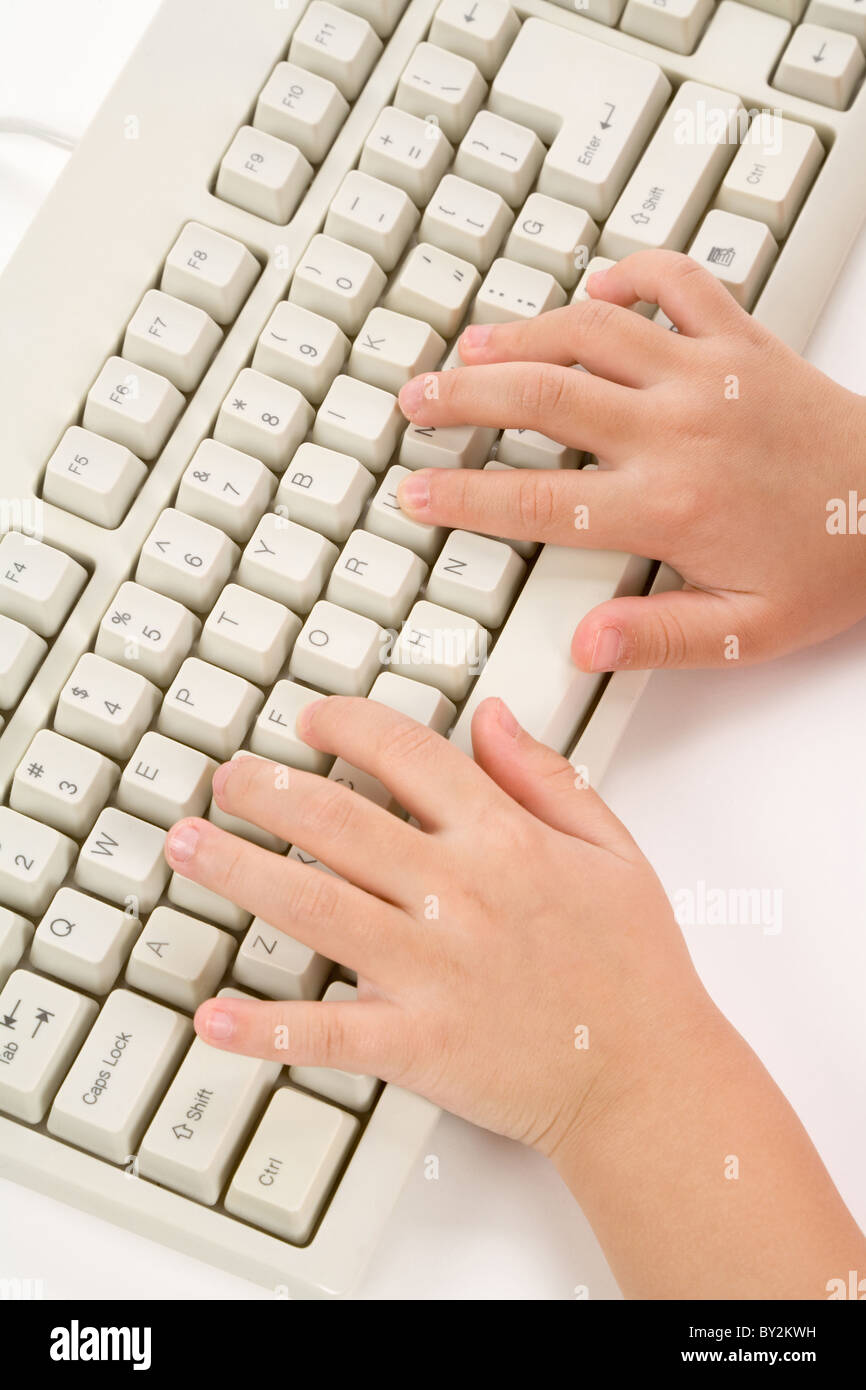 Child hand computer hi-res stock photography and images - Alamy