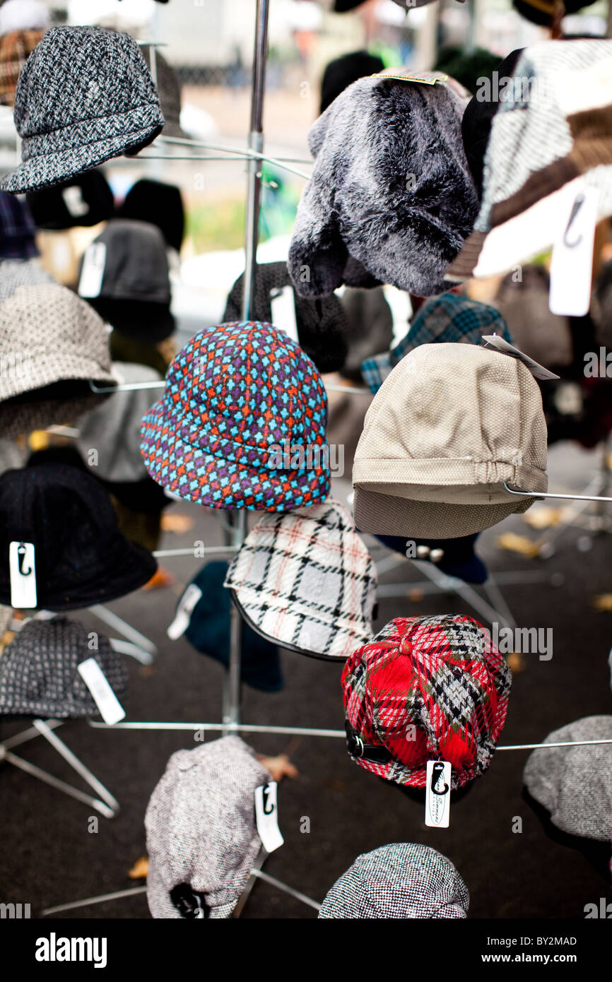Hats for sale at the Eastern Market in Washington DC Stock Photo - Alamy