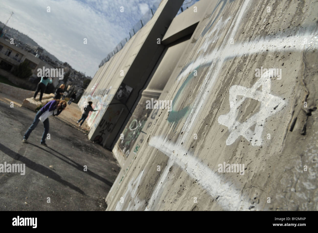 Bethlehem, wall Israel Palestine, Star of David Stock Photo - Alamy