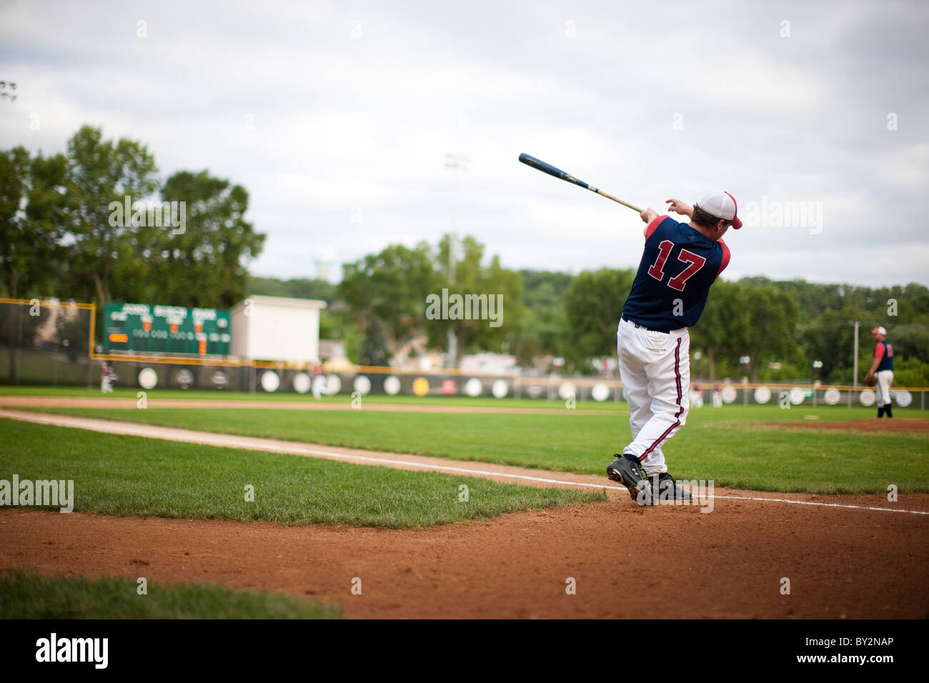 Baseball Player Swinging A Bat People High Resolution Stock Photography ...
