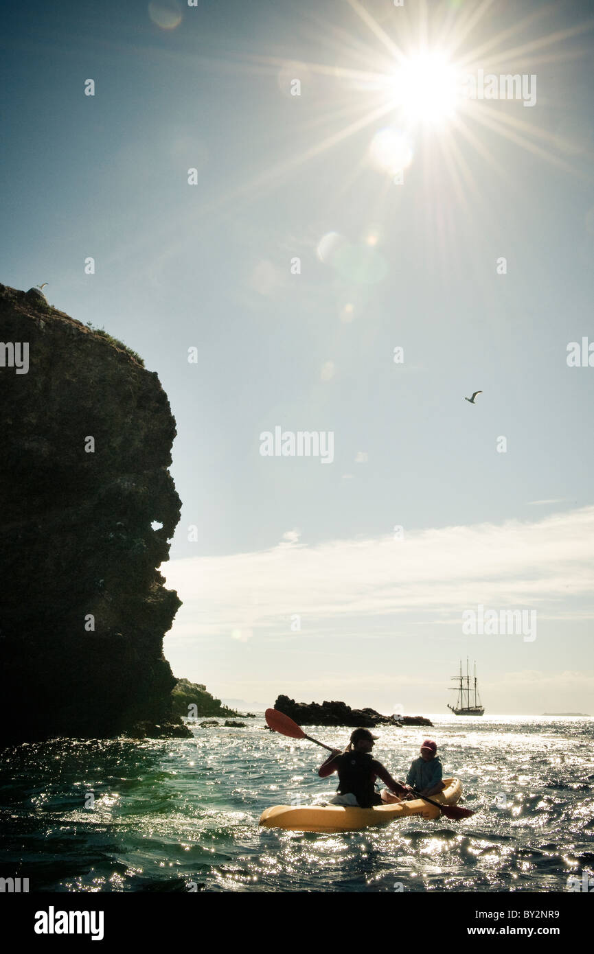 Kayaking on Santa Cruz Island in the Channel Islands off Santa Barbara ...