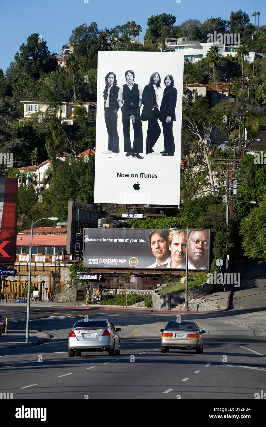 Billboard for i tunes featuring the Beatles on the Sunset Strip Stock ...