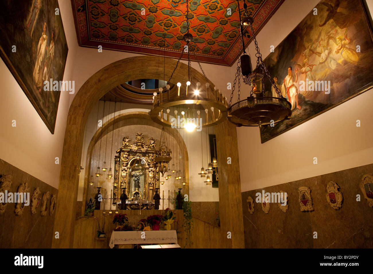 Virgen Statue of Lluc Monastery Church in Mallorca, Spain Stock Photo ...