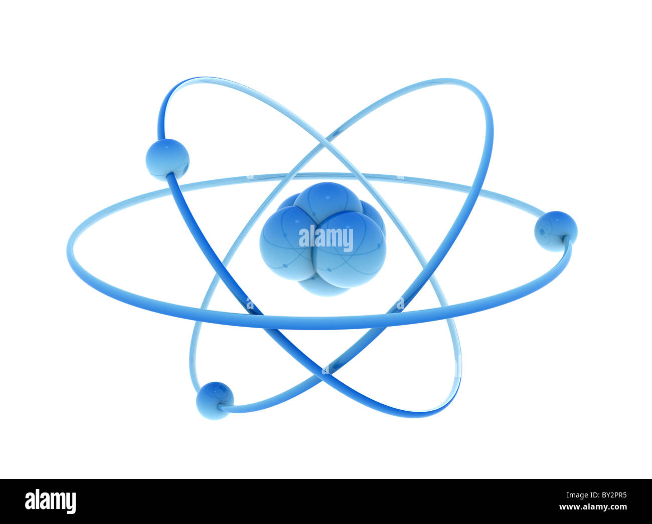 High resolution 3d render of a blue atom Stock Photo - Alamy