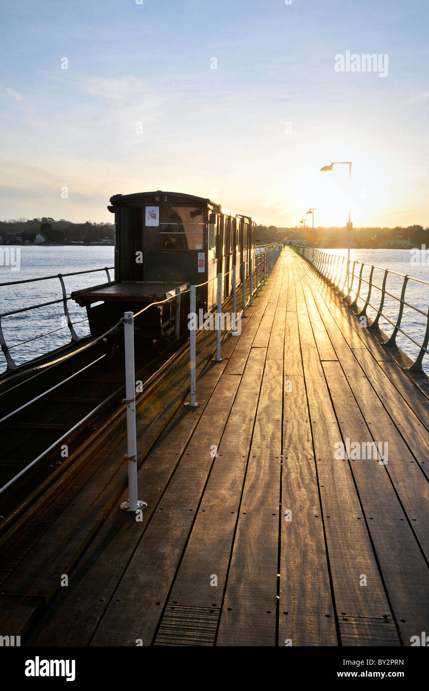 Hythe pier ferry train sunset hi-res stock photography and images - Alamy