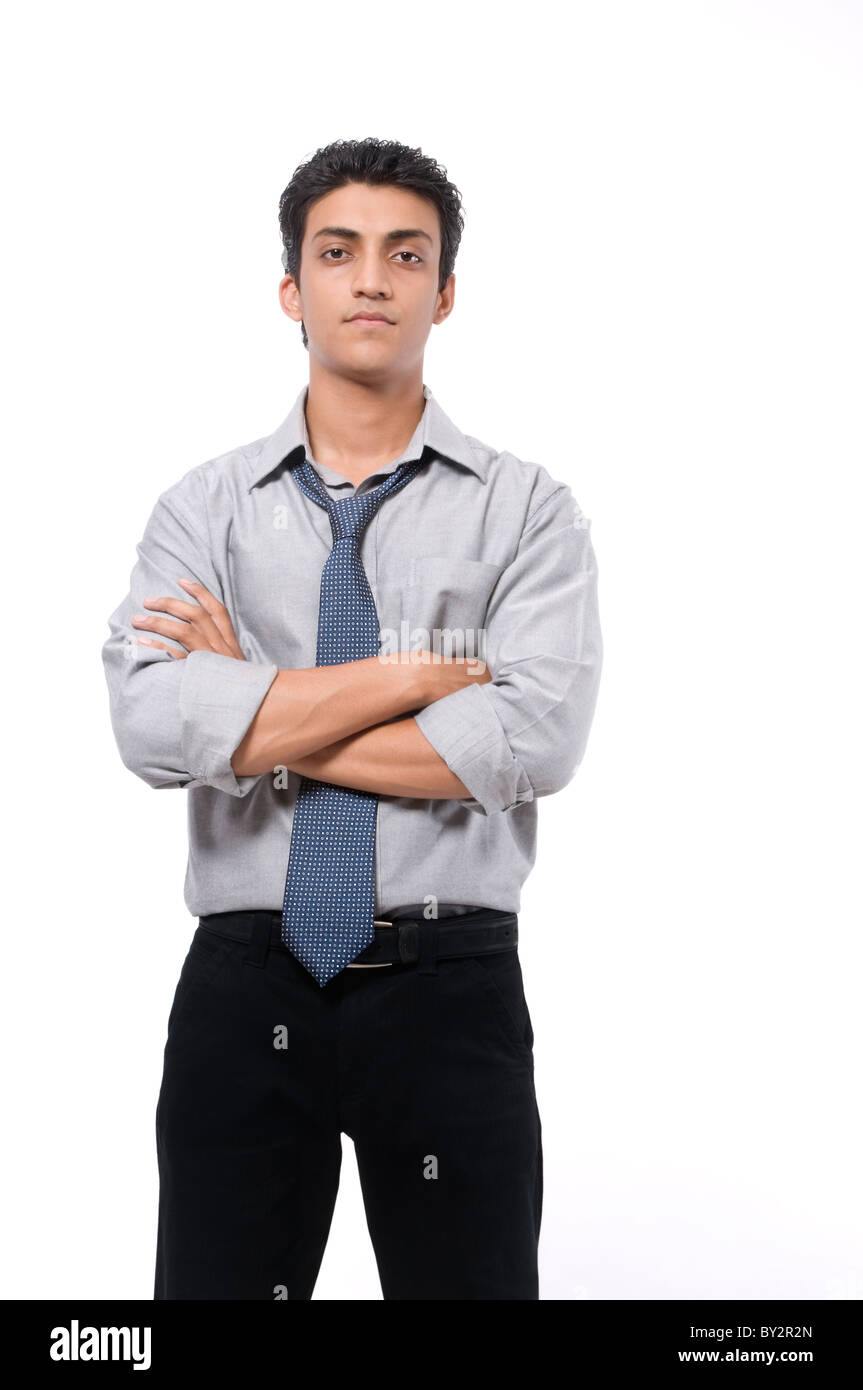 A confident man with arms folded Stock Photo - Alamy