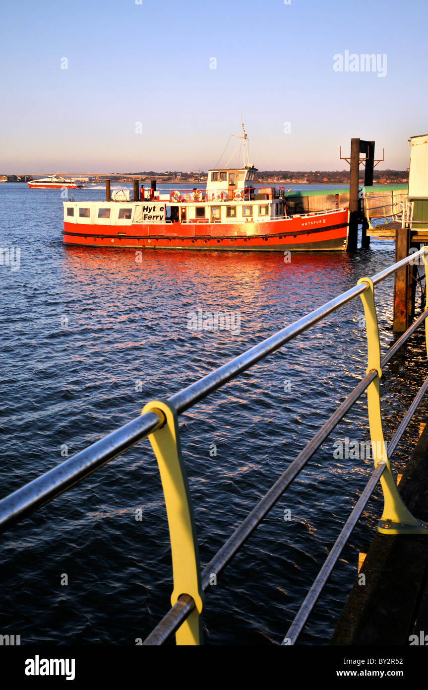Hythe Hampshire UK Southampton Water Pier Ferry Train Sunset Foreshore ...