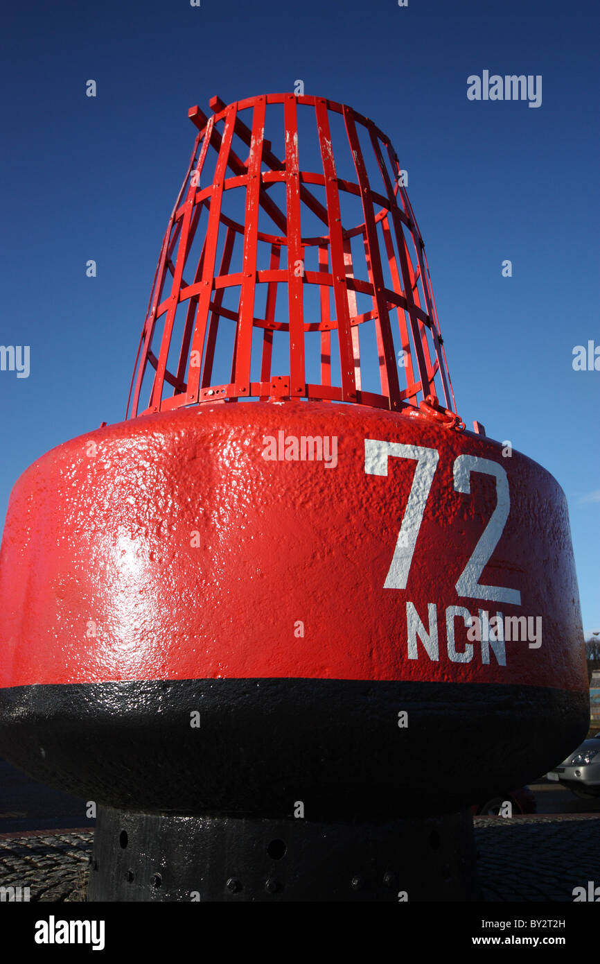 An old maritime buoy serving as a waymarker on National Cycle Route 72 ...