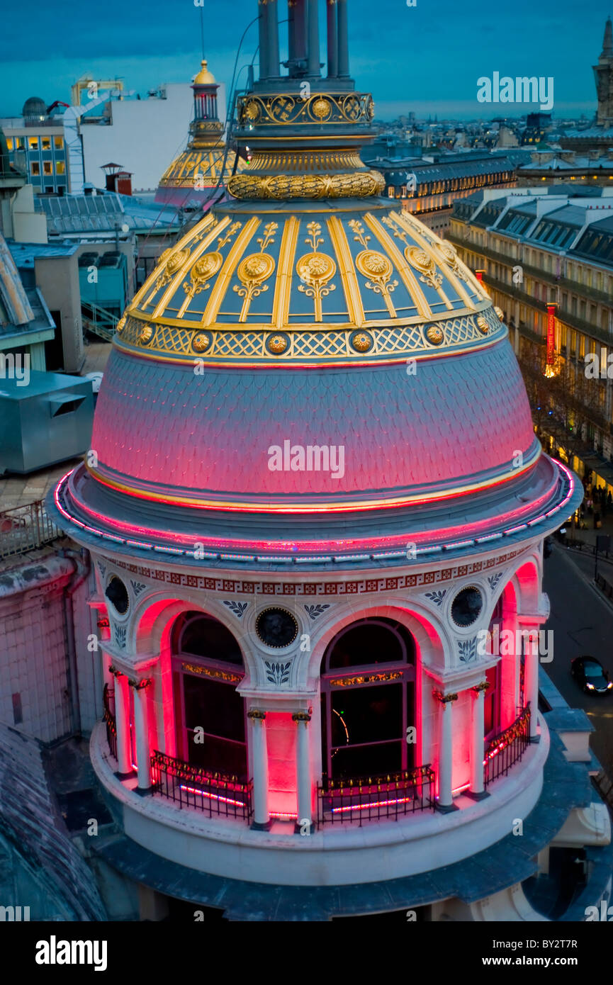 Paris, France, Lighting Effects,, Printemps Department Store, Coupole ...