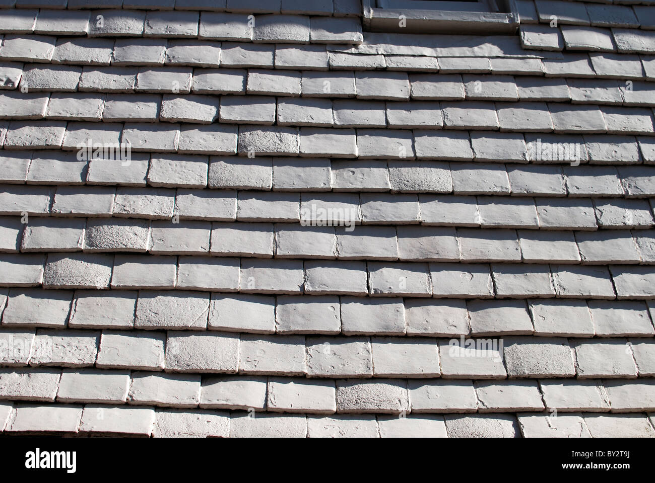 Clay roof tiles painted white. Lewes. East Sussex. England Stock Photo ...