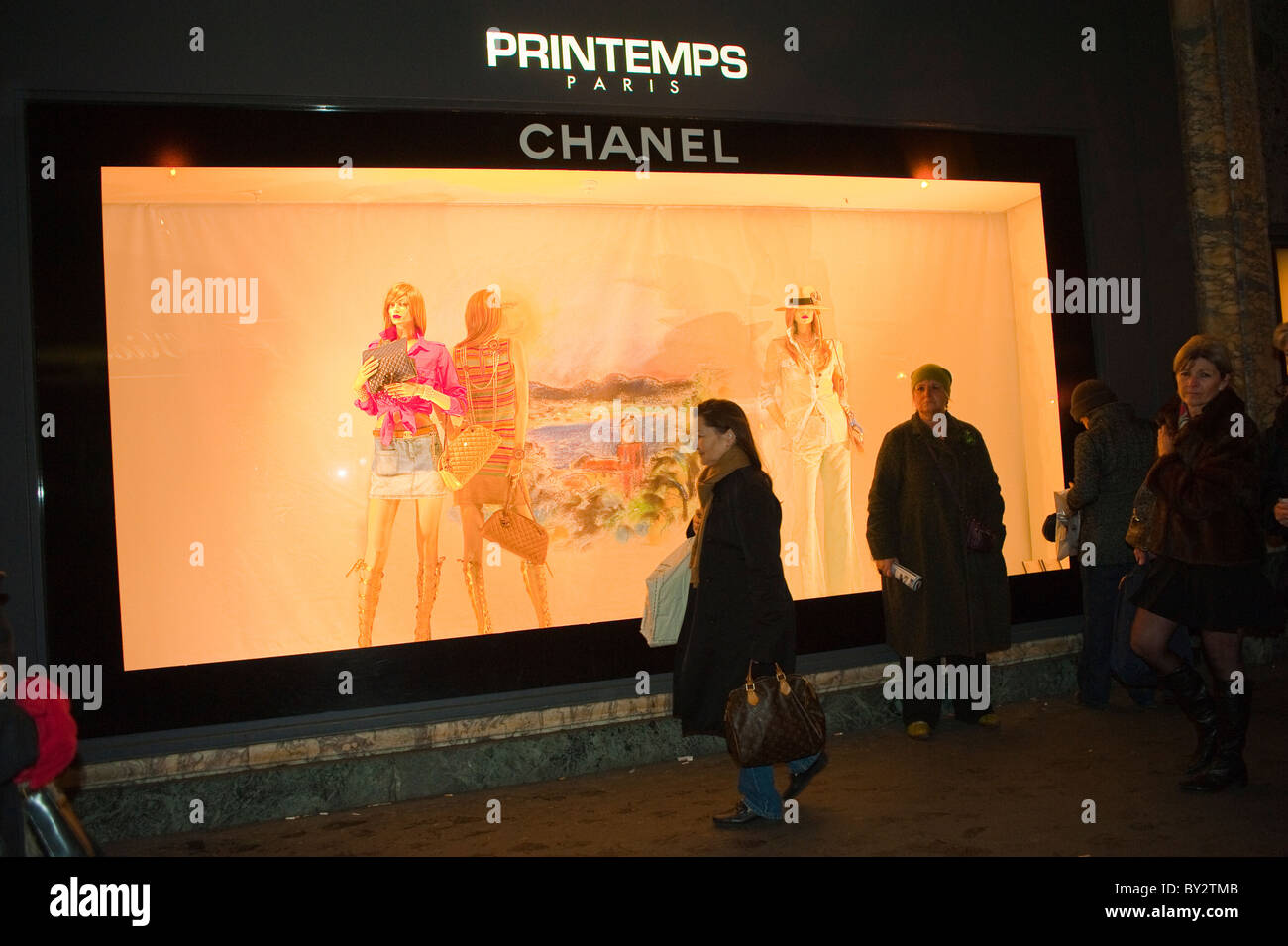 Paris, France, Shopping, Printemps Department Store, Outside, Chanel ...