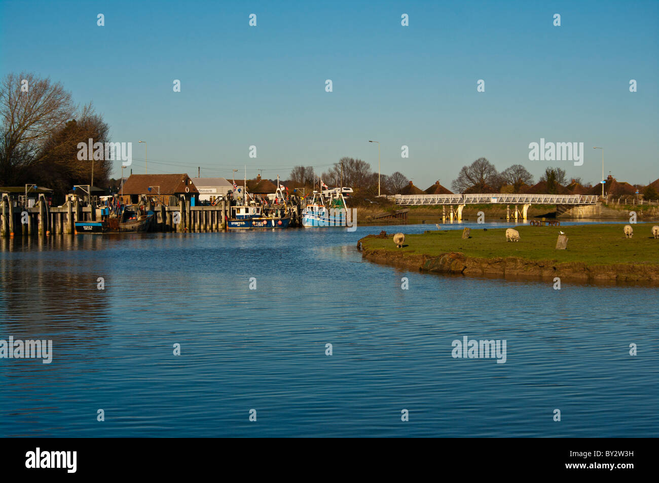 Fishing Boats Moored On The River Rother Rye East Sussex England Stock ...