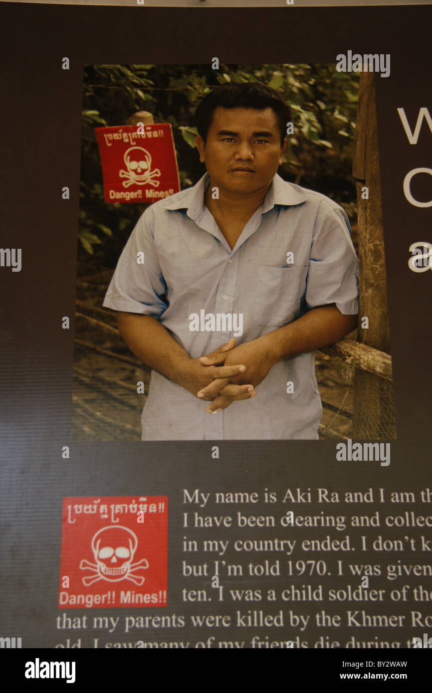 Aki Ra, founder of the Cambodian Land Mine Museum near Siem Reap, hosts ...