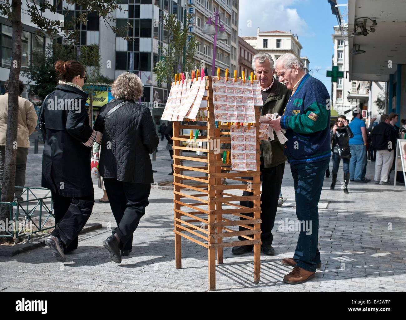 lottery ticket seller near Syndagma Square, Central Athens, Greece ...