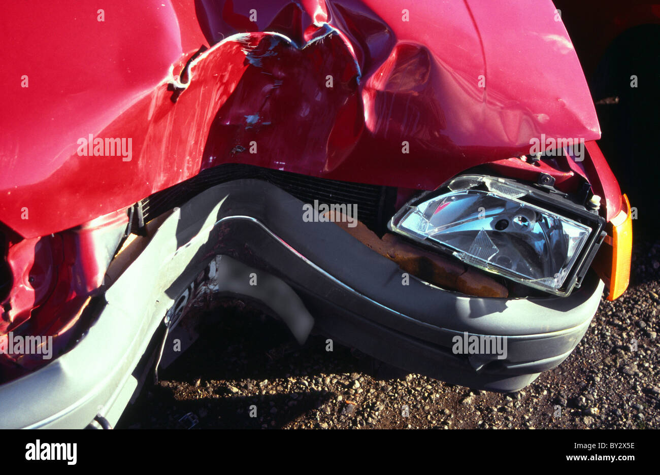 Car front view dented hi-res stock photography and images - Alamy