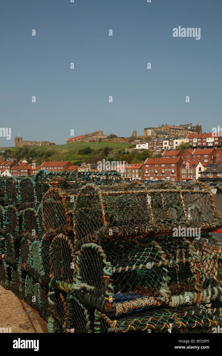 Crab pots on the harbor at Whitby Stock Photo - Alamy