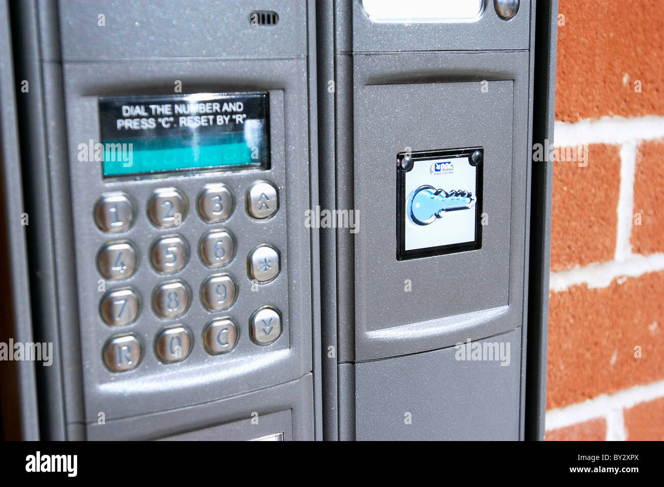 Intercom front entrance to new flats Stock Photo - Alamy