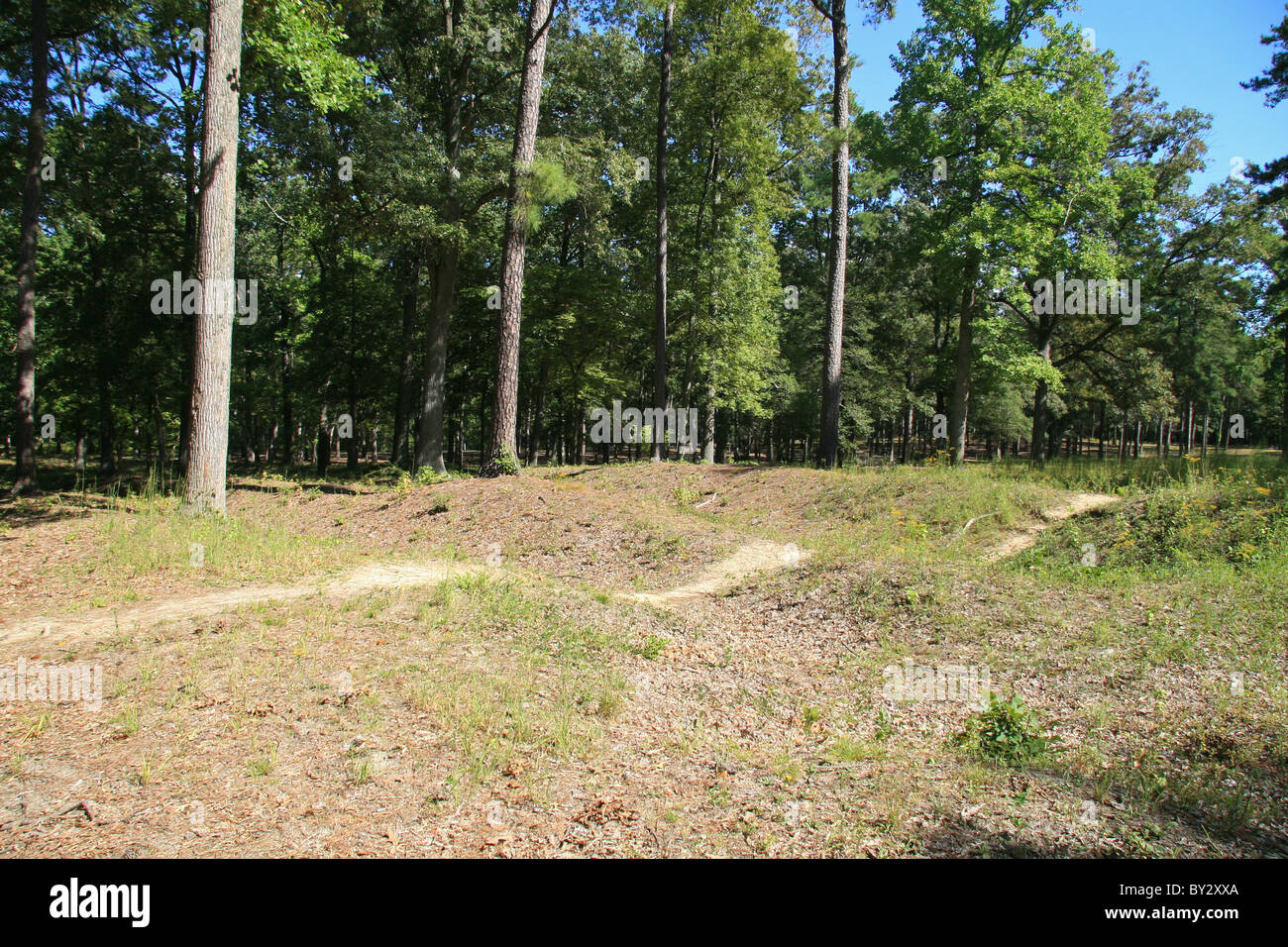 Some of the remaining earthwork fortifications on the Cold Harbor ...