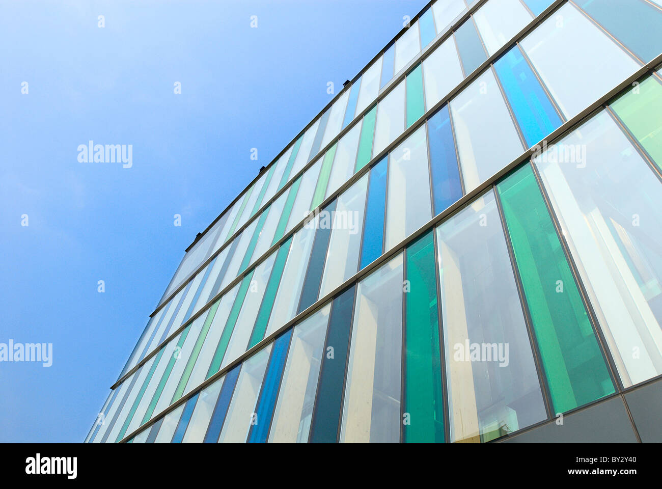 Abstract detail of office building with tinted glass cladding Stock ...