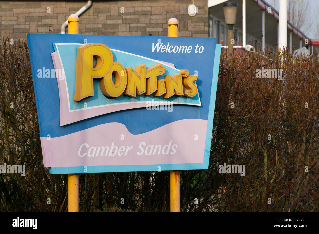 Pontins holiday camp sign hi-res stock photography and images - Alamy