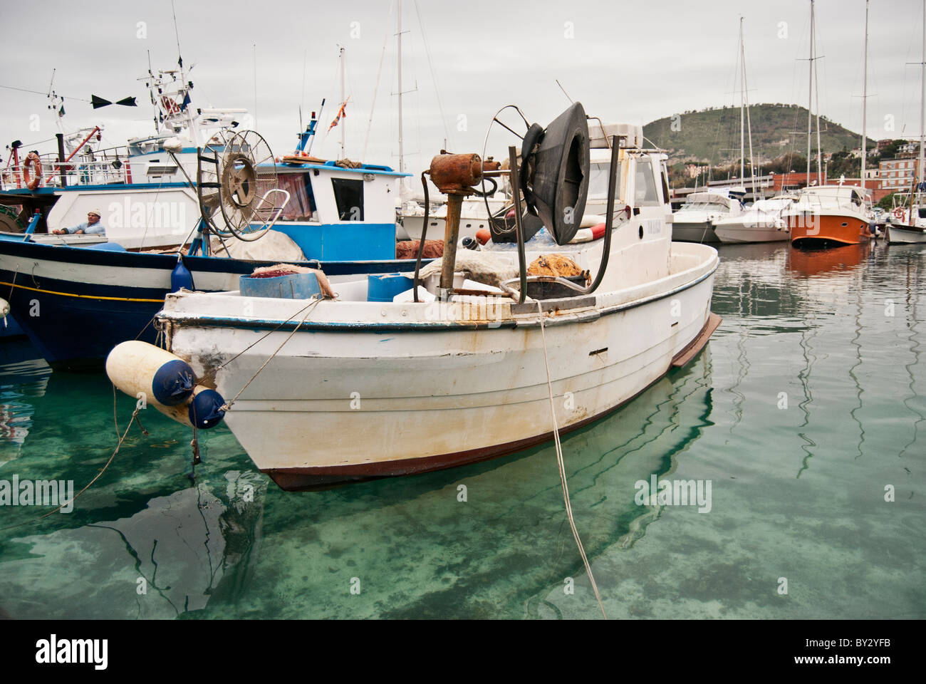 small fishing vessel with winch Stock Photo - Alamy