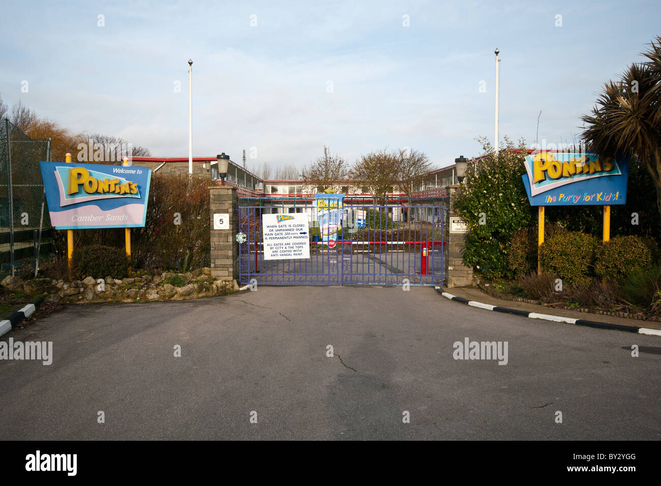Closed Entrance Gates Of Pontins Holiday Camp Camber Sands East Sussex ...