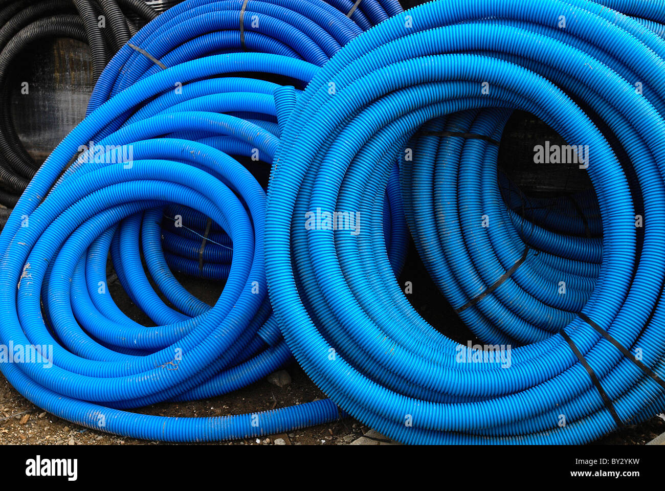 Stack of pipes on a building merchant yard Stock Photo - Alamy