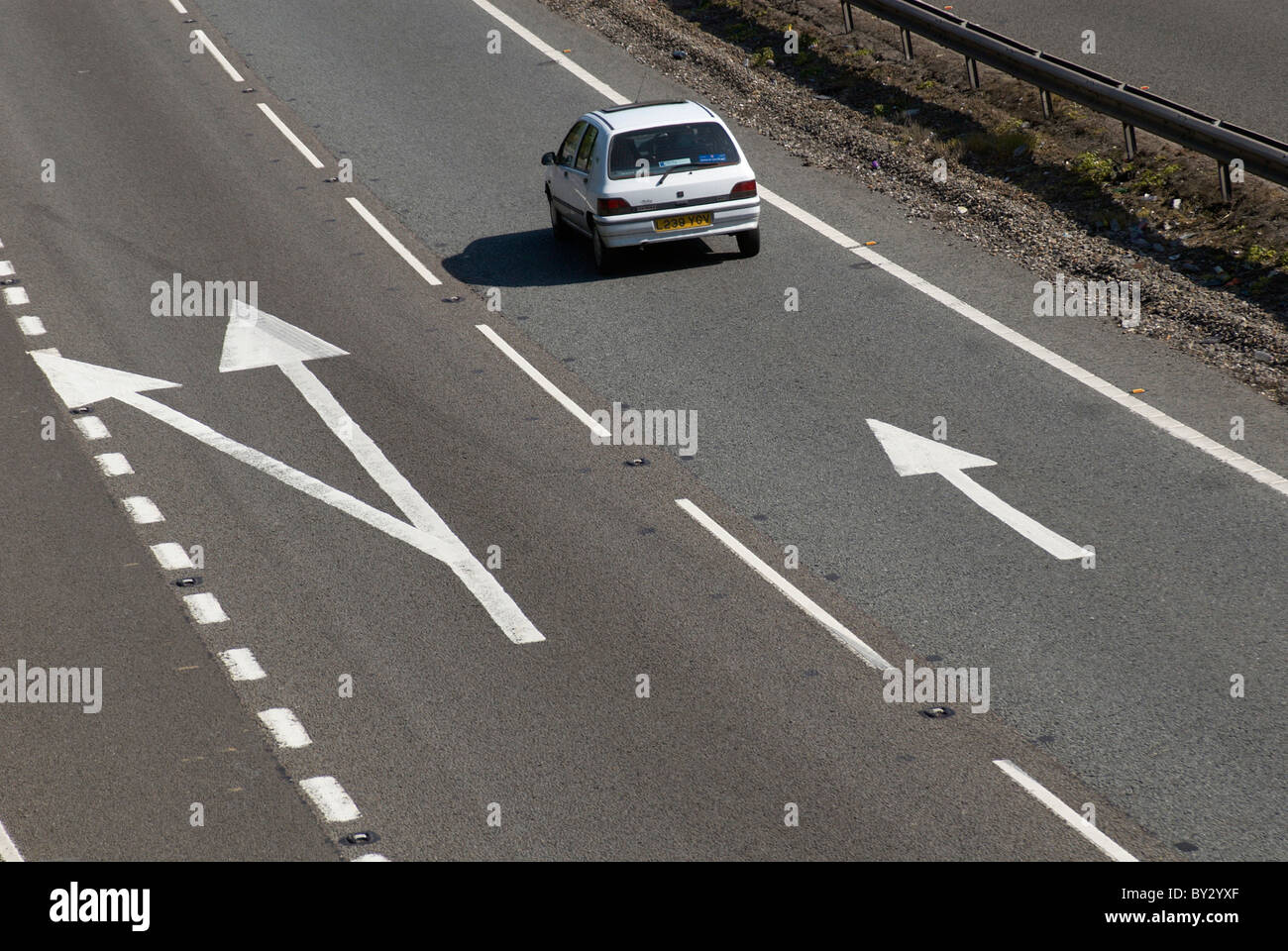 Car on A14 Essex UK Stock Photo - Alamy
