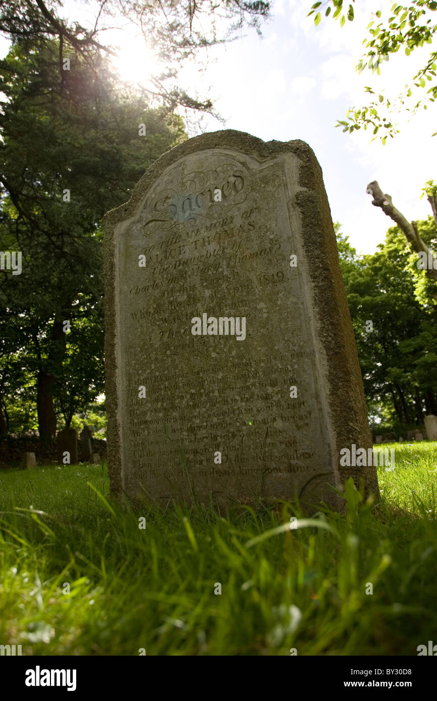 Gravestone in Graveyard Stock Photo - Alamy