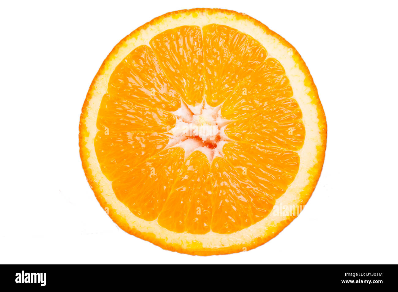 Cut bright orange isolated on white background Stock Photo - Alamy