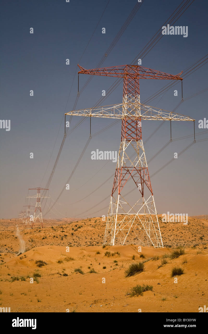 power plant electricity pylons pylon cable line Stock Photo - Alamy