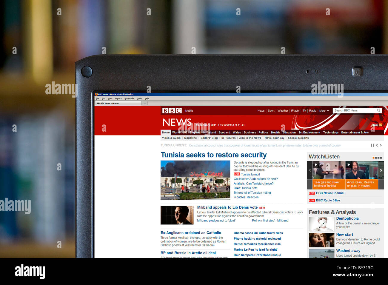 News on the BBC website, UK Stock Photo - Alamy